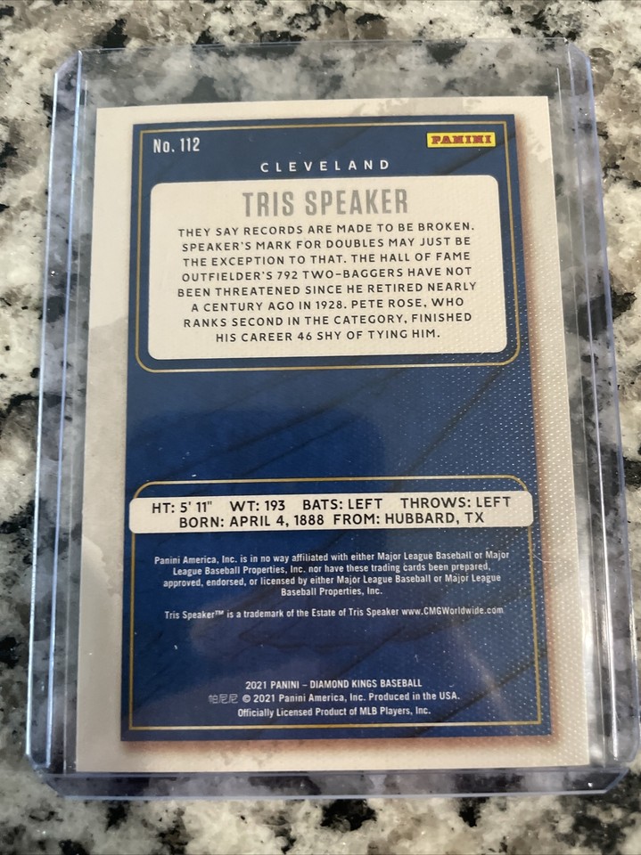 2021 Panini Diamond Kings TRIS SPEAKER #112 Cleveland | eBay