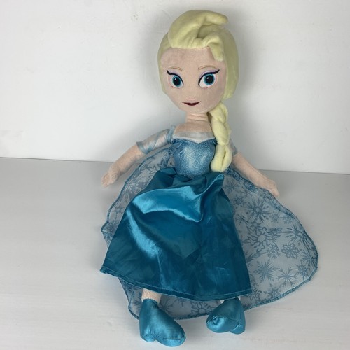 Elsa Plush 18” Frozen Disney Store Stuffed Animal Toy Doll Blue Dress ...