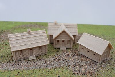 2 x Houses & Barn Building Wargaming 1812 Napoleonic Russian 20mm 1/76 ...
