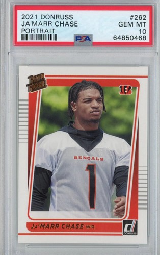 Graded 2021 Panini Donruss Ja'Marr Chase #262 Portrait Rookie RC Card ...