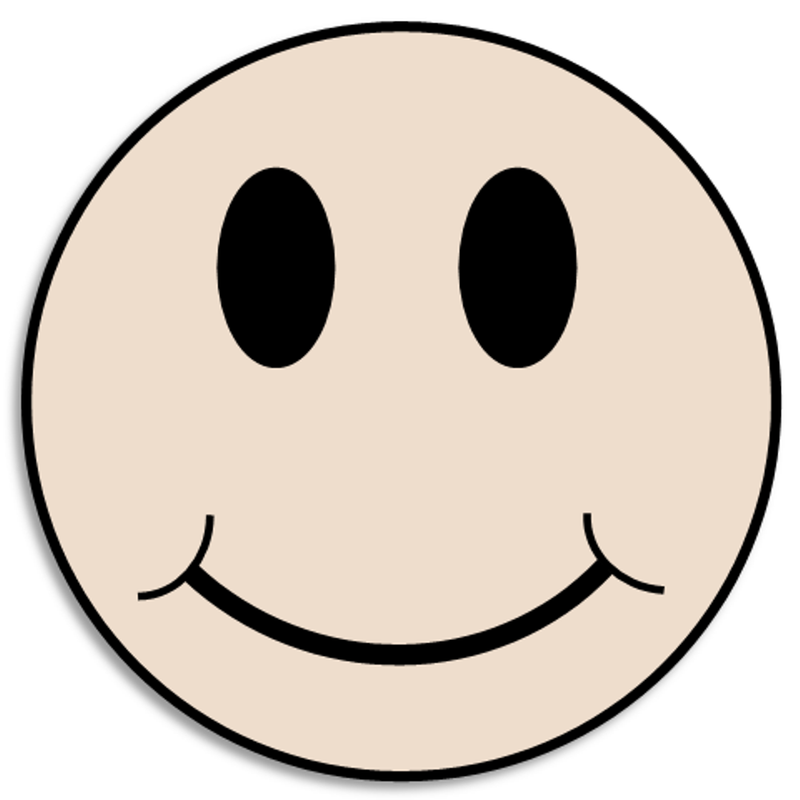 Light Beige Smiley Face - 25 Pack Circle Stickers 3 Inch - Smile Happy ...