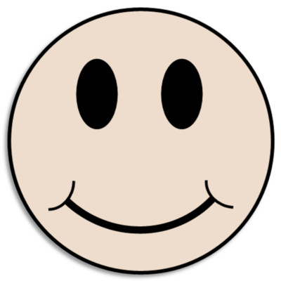 Light Beige Smiley Face - 25 Pack Circle Stickers 3 Inch - Smile Happy ...