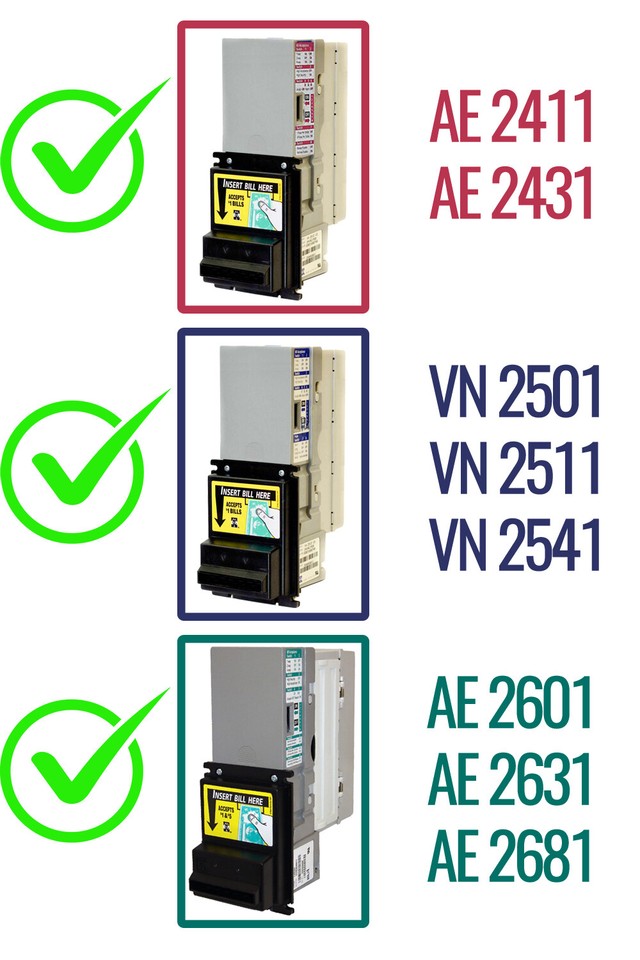MEI MARS AE 2411 110 VOLT PULSE BILL VALIDATOR/BILL ACCEPTOR POWER ...
