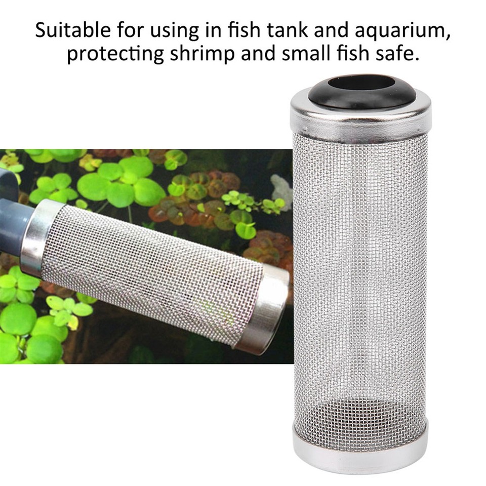 Stainless Steel Mesh Filter Cover For Aquarium Shrimp Fish L 16mm | eBay UK