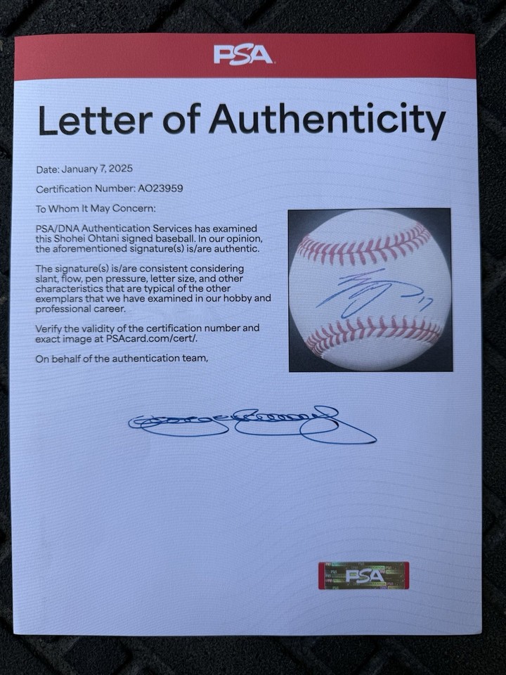 Shohei Ohtani Signed Baseball Rookie Auto MVP Los Angeles Dodgers PSA/DNA LOA | eBay