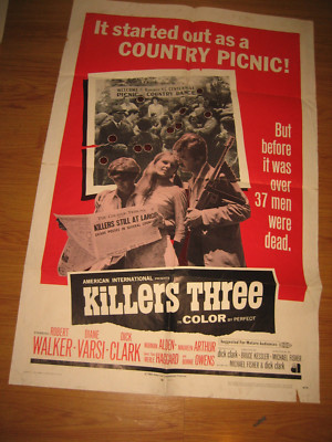 Killers Three Original 1sh Movie Poster 1968 country picnic gone bad ...