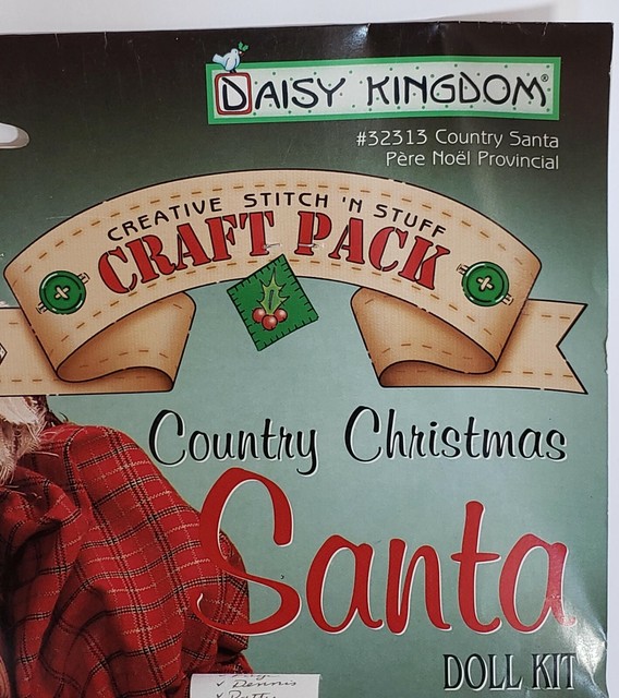 Vintage 1995 Daisy Kingdom Country Christmas Santa Doll Kit 32313 ...