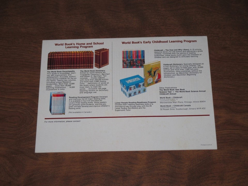 Color Informational Excerpt Pamplet Reprinted from World Book ...