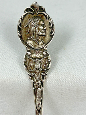 Souvenir Spoons - Native American Indian Sterling Silver Spoons