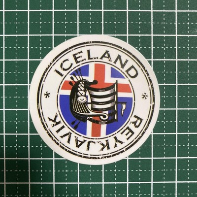 Reykjavik Iceland Waterproof Round Flag Sticker UV Resistant, Travel ...