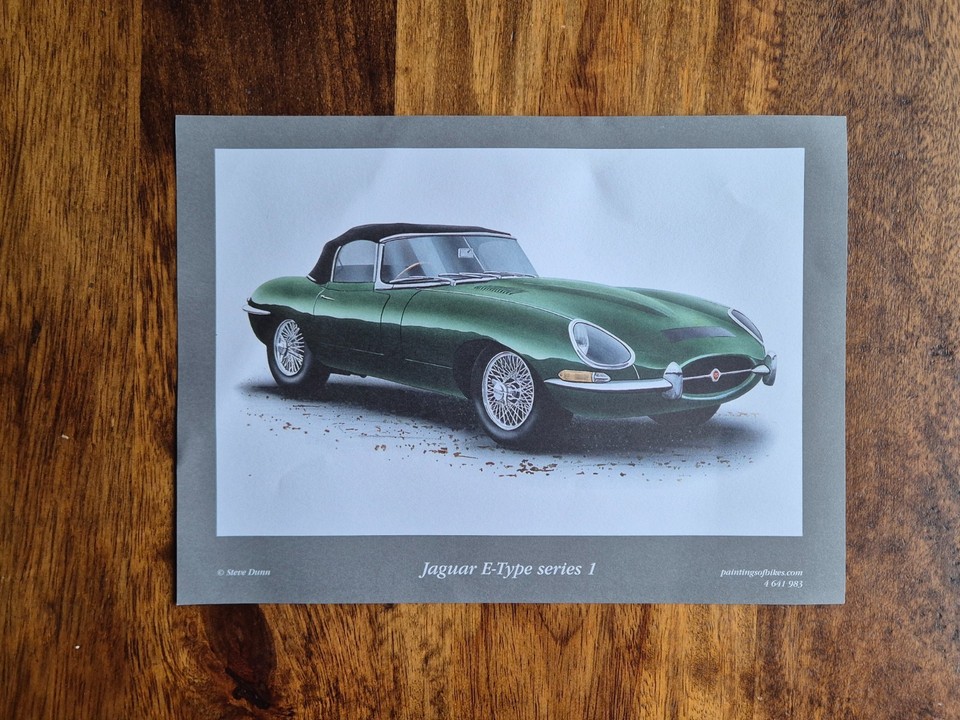 Jaguar E-Type Art, Mk2 = 2 x Print Drawings | eBay