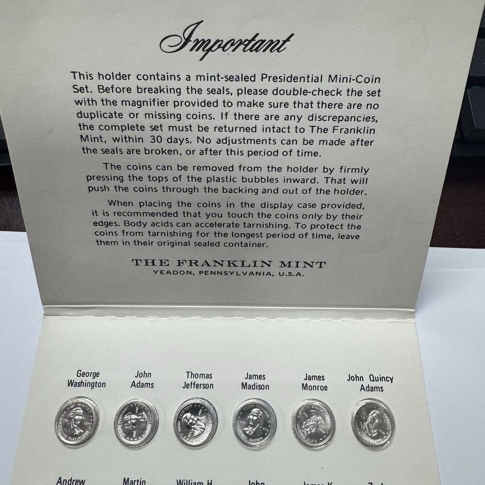Franklin Mint Presidential Coin Set Sterling Silver | eBay