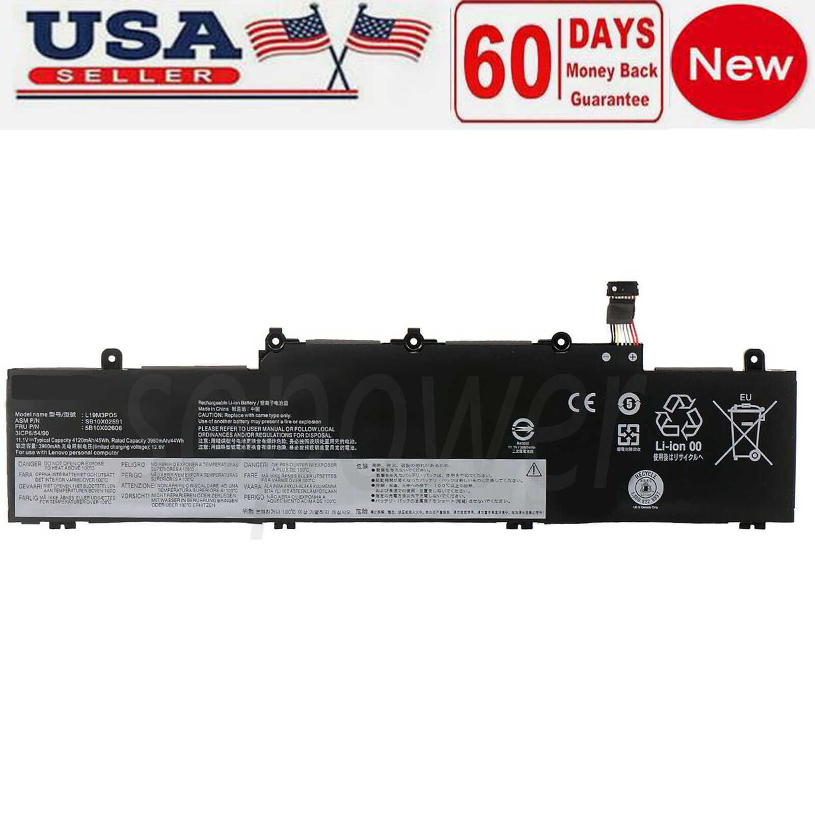 L19M3PD5 Battery For Lenovo ThinkPad E14 E15 Gen 2 Gen 3 20T6 20T8 ...