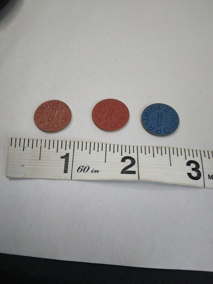 Old Antique Vintage WWII WT OPA Blue Ration Token US Coin + Two Red ...