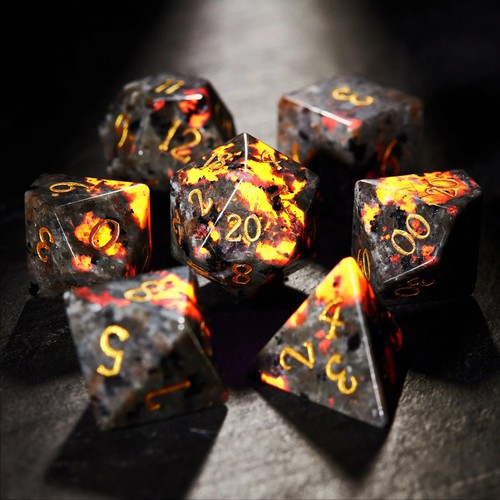 DND Dice Set 7pcs Polyhedral Frame Gemstone for Dungeons and Dragons ...