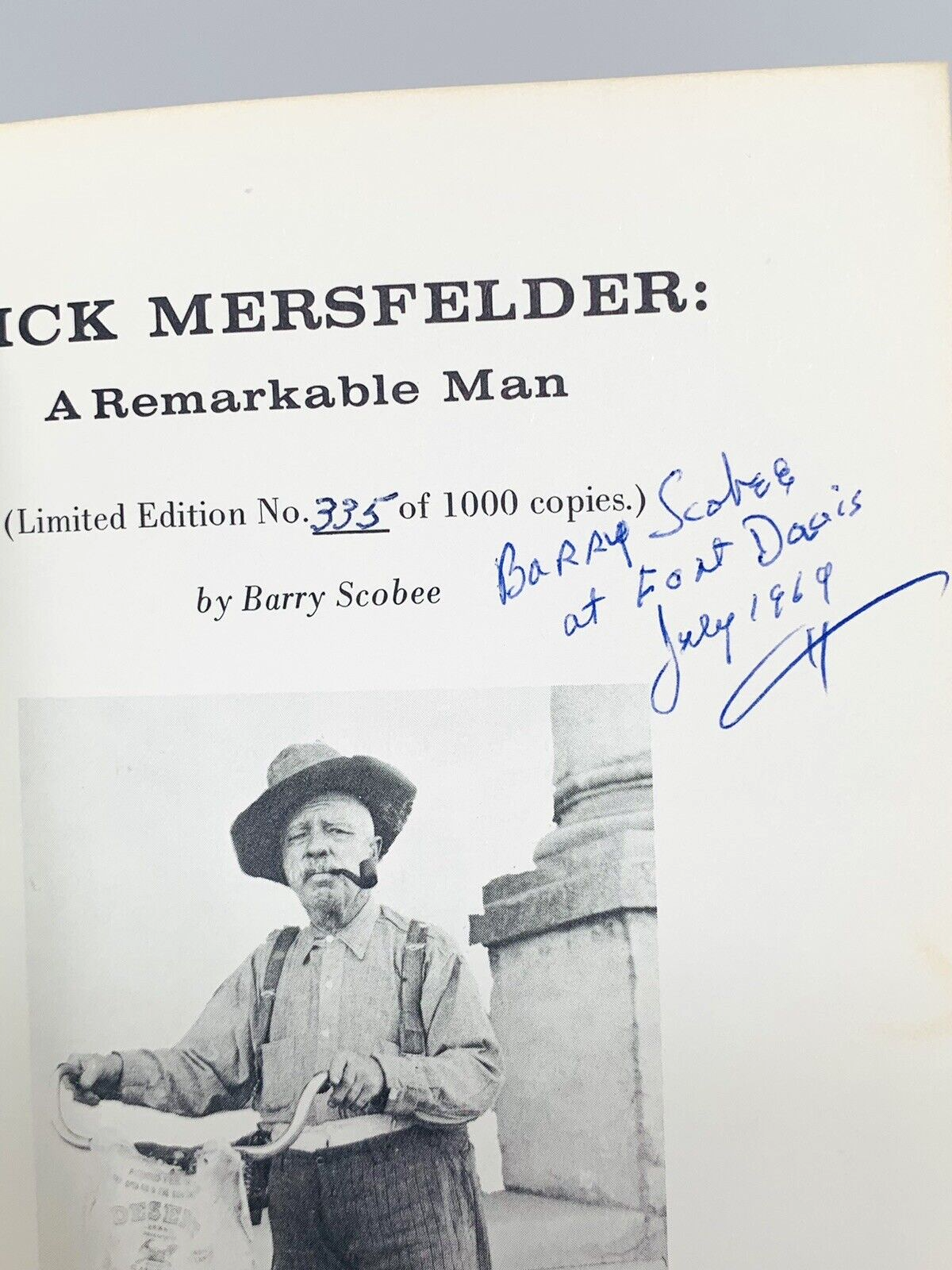 Texas History: Nick Mersfelder A Remarkable Man by Barry Scobee Signed ...