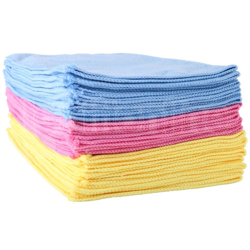 24 x Large Microfibre Buffing Cloths Car Cleaning Valeting Waxing ...
