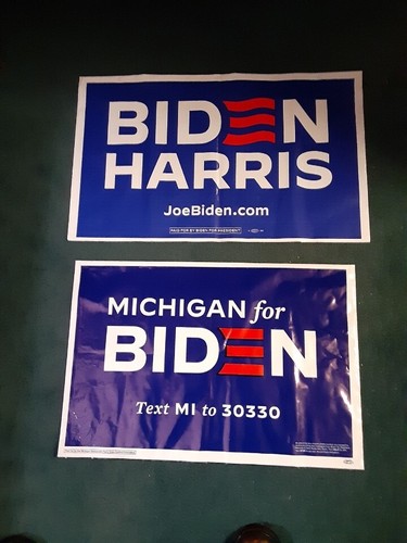 2 BIDEN HARRIS PRESIDENT SIGNS JOE BIDEN.COM 16" x 24" MICHIGAN FOR ...