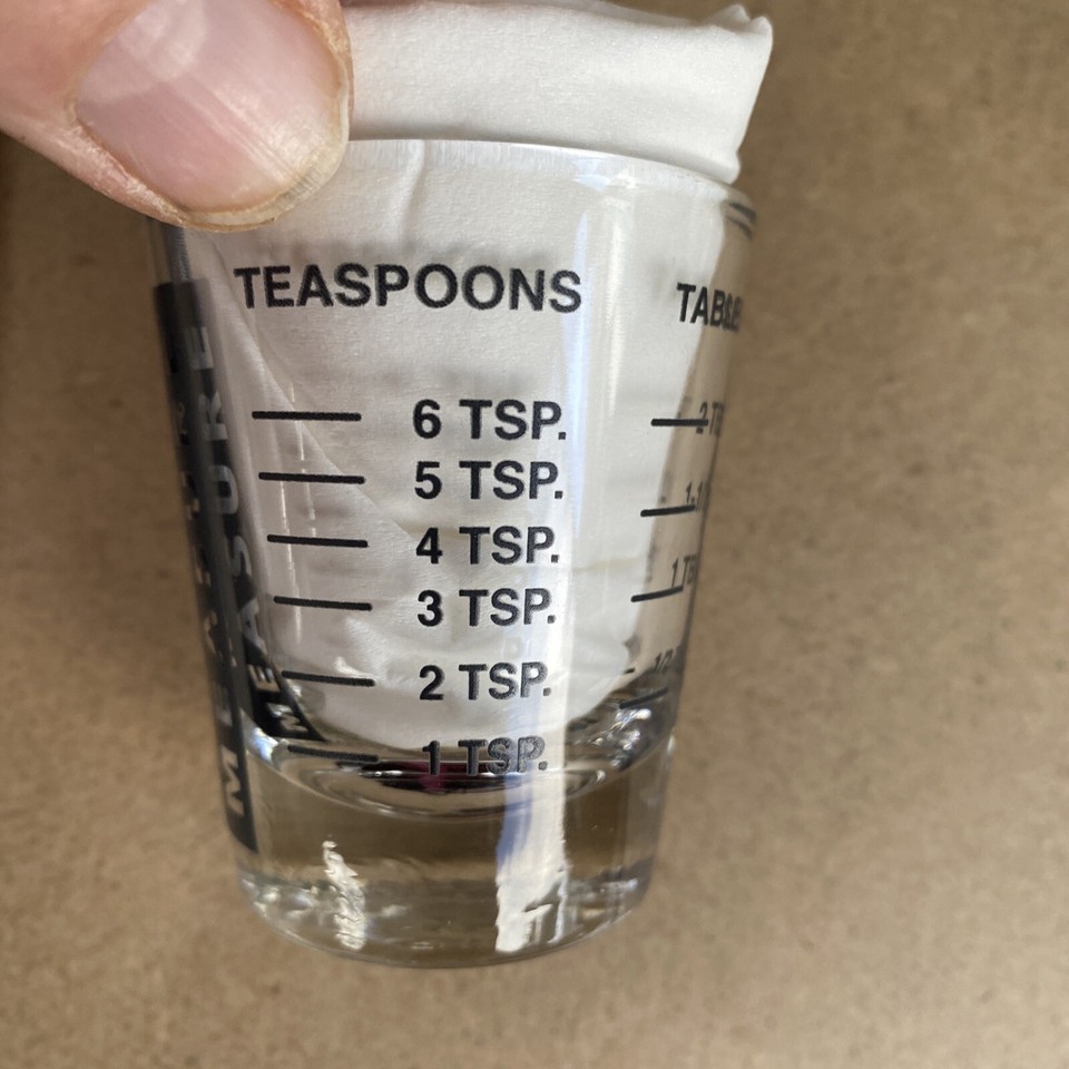 Vintage Libbey Black Mini Measure 1 oz Dosage Cup Shot Glass USA ml Tsp ...