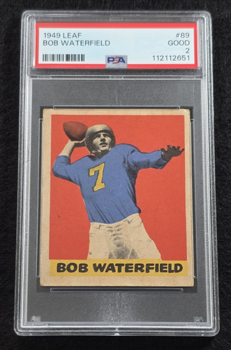 1949 BOB WATERFIELD Leaf Card-FOOTBALL HALL OF FAME-LOS ANGELES RAMS ...