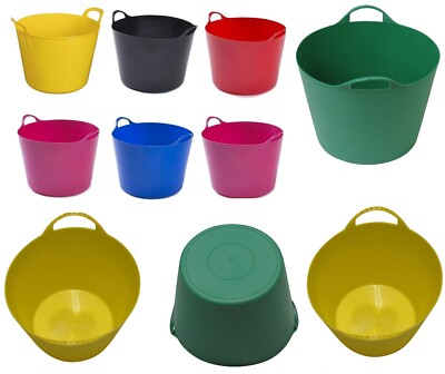 Plastic Flexi Tub Laundry Storage Cloth Hamper Trug Container Bucket W ...