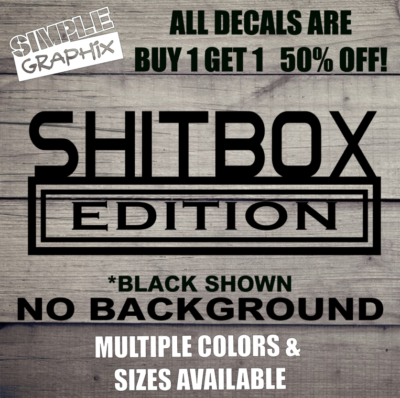 SHITBOX CERTIFIED Funny Vinyl Decal, Bumper Sticker, Mechanic, Car ...