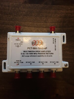PCT MA-1015-1P Multimedia Drop Amplifier 5-42/54-1000MHz Passive Return ...