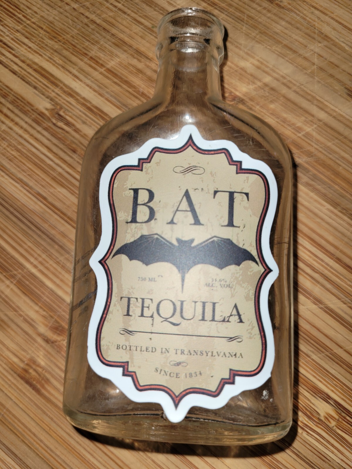 Antique Bottle Flask, 4'' X 2" Ball Logo On Bottom / Labeled 'Bat ...
