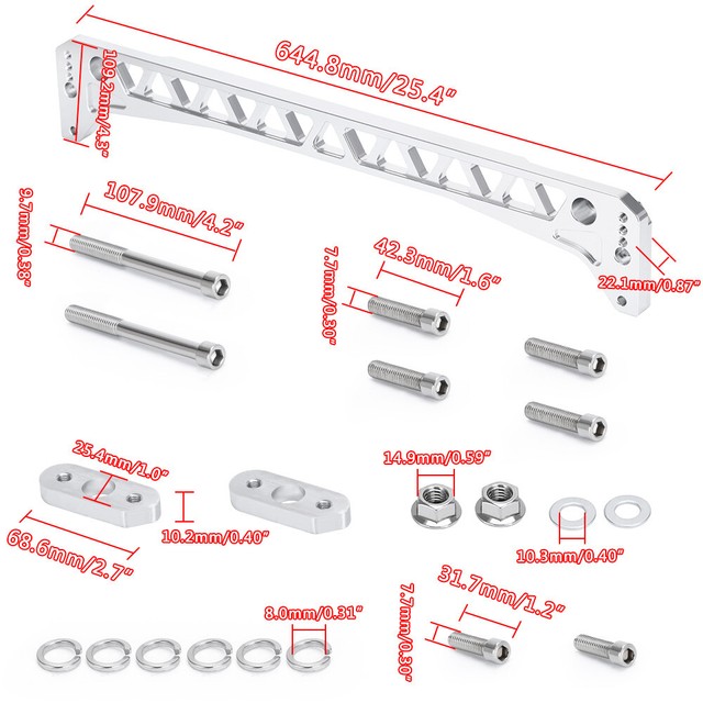 Function 7 Billet Lower Control Arm Subframe Brace 96-00 for Honda ...