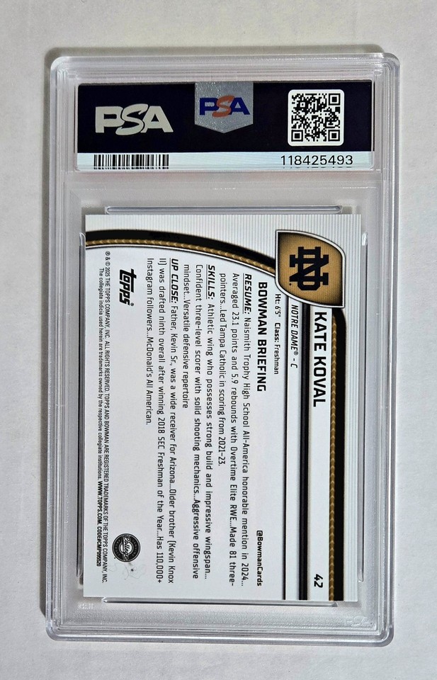 2024 Bowman Chrome U Basketball Team Logo Variation Kate Koval PSA GEM ...