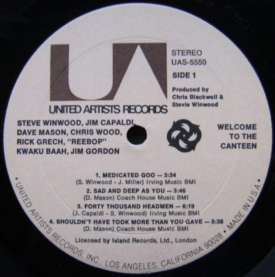 Steve Winwood, Jim Capaldi, Dave Mason, Chris Wood , Rick Grech, Rebop ...