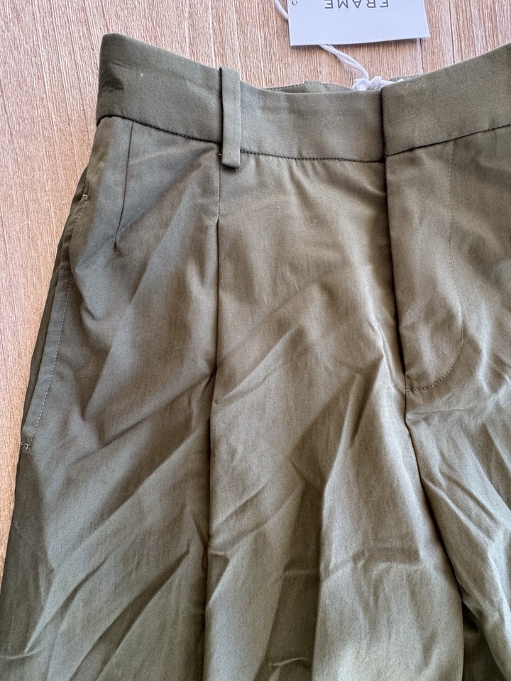 FRAME Pleated Wide Leg Pant Surplus Army Green Size 6 BNWT | eBay