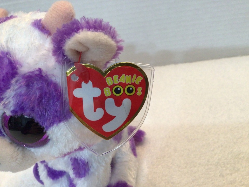 Ty Beanie Boos Ethel the Purple and White Cow NWT | eBay