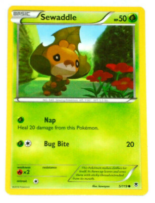 Sewaddle 5/119 Phantom Forces XY Common Pokemon Card | eBay