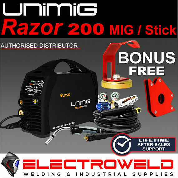 UNIMIG Razor 200 Mig Stick MMA Welder Torch Regulator Razorweld KUM-M ...