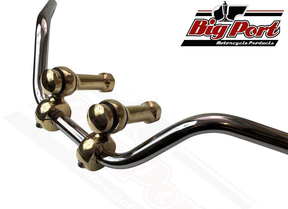 Motorcycle 1" Dog Bone Handlebar Risers Harley Chopper Bobber Cafe ...