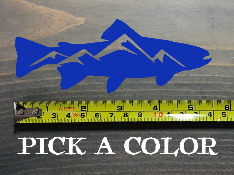 Trout Sticker Decal Fly Fishing 5.5" Mountain Simms Sage Hatch Ross ...