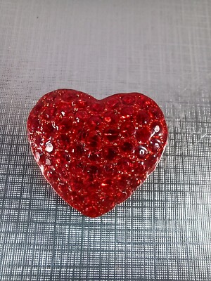 Rose Red Rhinestone Heart Pendant - Valentines Day Pin! | eBay