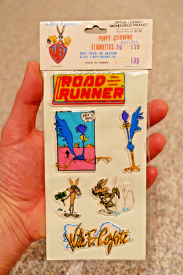 Vintage NOS MINT Early 1980s 1982 Warner Brothers Road Runner Puffy ...