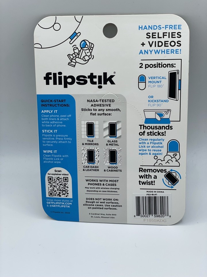 Flipstik Foldable Adhesive Phone Mount for Hands Free Selfie & Videos ...