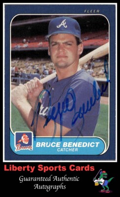 1986 Fleer Bruce Benedict #509 Authentic Autographed Card Atlanta ...