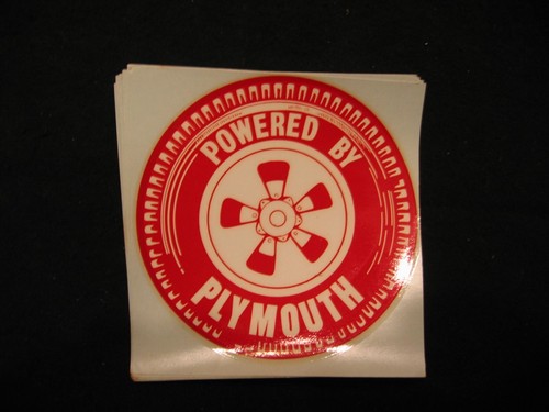 Vintage water slide decal sticker Powered by Plymouth | eBay