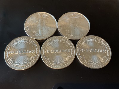 (5) FIVE .999 ONE TROY OUNCE ROUNDS COINS | eBay