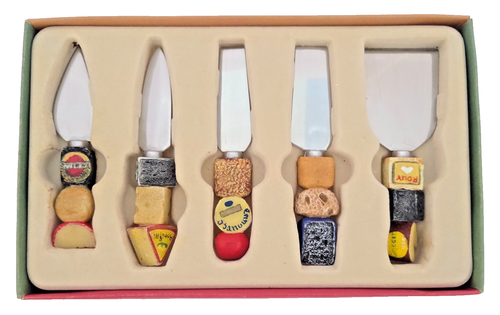 Supreme Cheese Knife Set of 5 Featuring Various World Cheeses ...