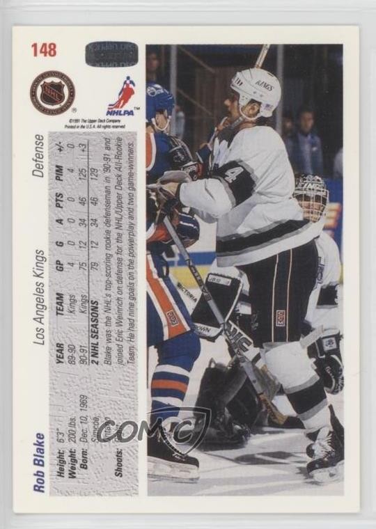 1991-92 Upper Deck Rob Blake #148 HOF | eBay