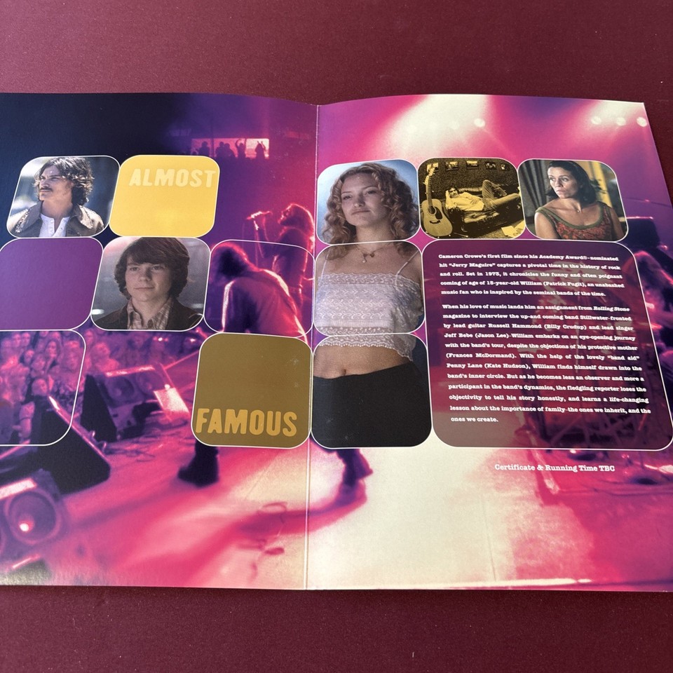 Almost Famous Memorabilia Press Booklet Promotional | eBay UK