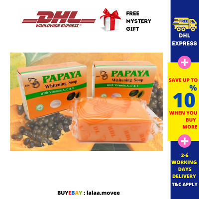 3 x Papaya Soap 135g Original Herbal Vitamin A,C,E Lighten & Repair ...