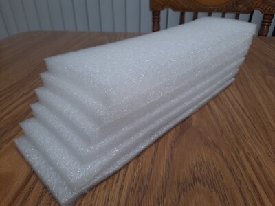 10 Pack - 1/2" x 4" x 12" White Polyethylene Foam Sheet Case Shipping ...