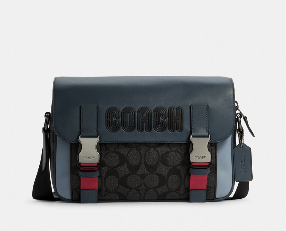 NWT Coach Track Crossbody In Colorblock Signature Canvas C6657 | eBay