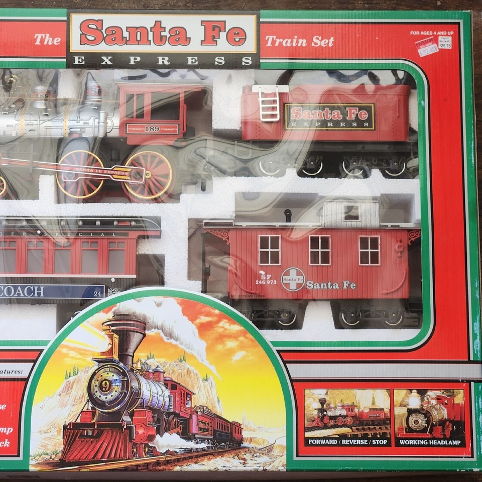 New Bright Industrial Toys SANTA FE Express TRAIN SET w/ Sound Lights ...